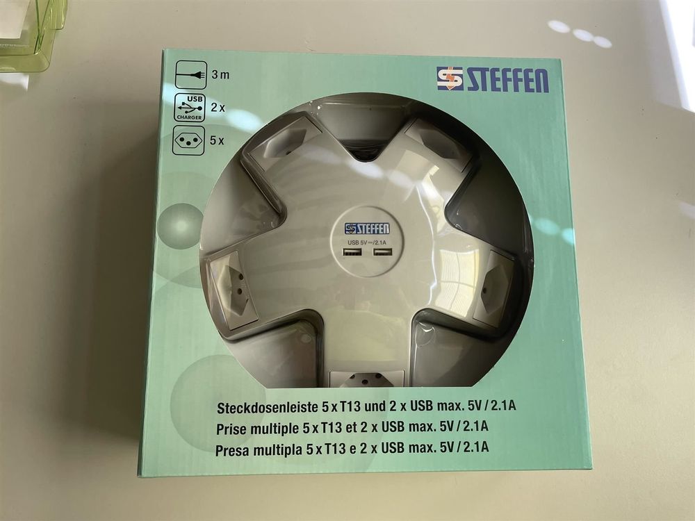 Steckdosenleiste 5xT13 und 2x USB ab 1.- Steffen (Neu und originalverpackt) in Krinau für CHF 9 ...
