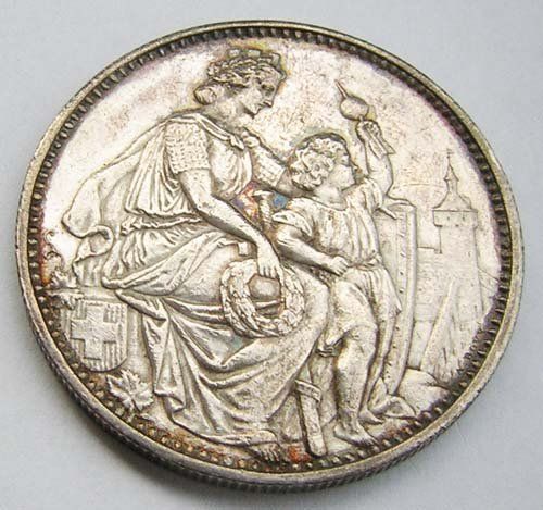 5 Fr. 1865, eidgen. Schützenfest in Schaffhausen, Silber (Gebraucht) in St. Gallen für CHF 131 ...