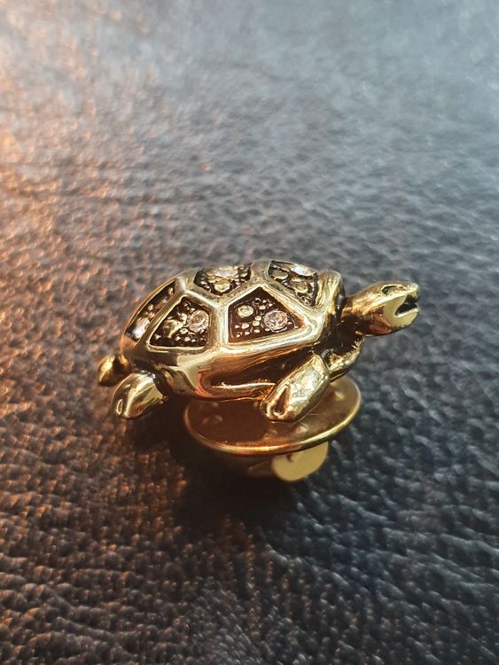 Anstecknadel - Schildkröte - mit kleinen Steinen | Kaufen auf Ricardo