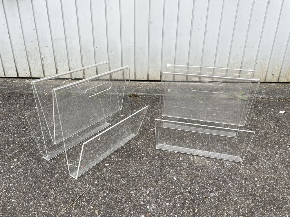 2 Plexiglas Vintage 70er Jahre Magazinhalter Vinylständer | Kaufen auf ...