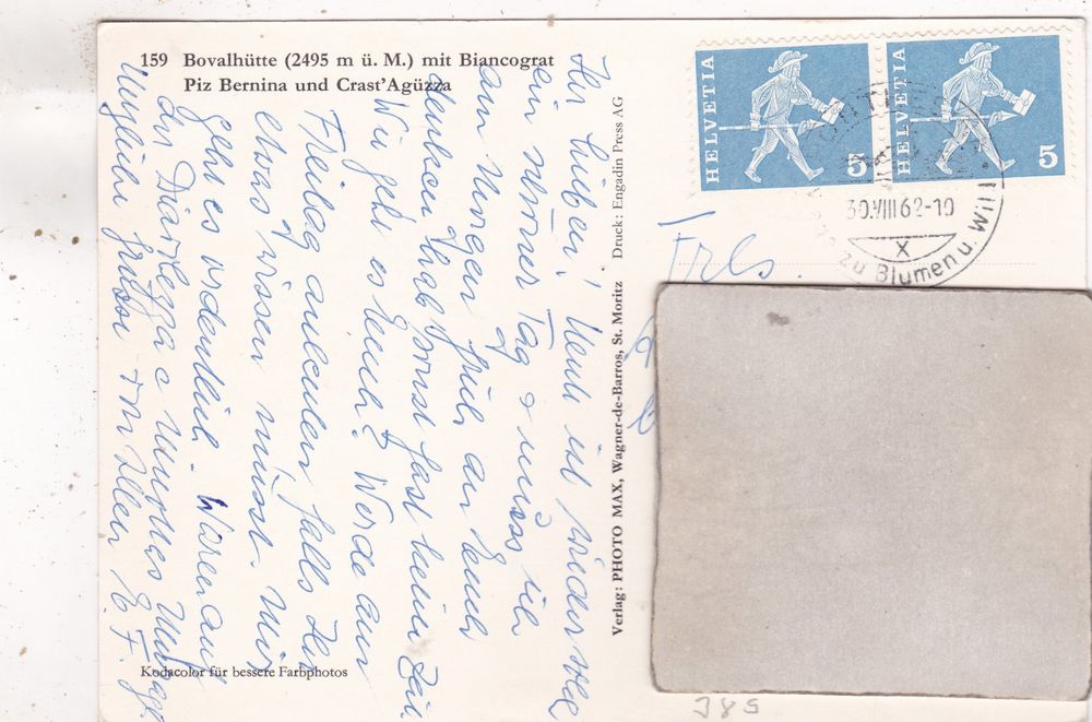 Bovalhütte mit Biancograt Piz Bernina u Crast Agüzza 1962 | Kaufen auf ...