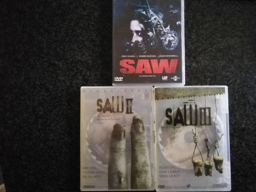 Saw 1-3 DVD Horrorfilme Thriller Nervenkitzel 😱 (Gebraucht) in Utzigen für CHF 3 – mit Lieferung ...