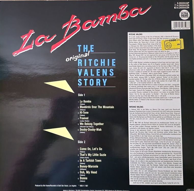 Ritchie Valens LP – The Original Ritchie Valens Story (Gebraucht) in ...