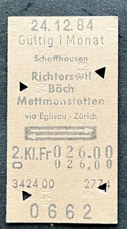 Schaffhausen Richterswil Bäch Mettmenstetten v. Eglisau/1984 (Gebraucht) in Wabern für CHF 2 ...