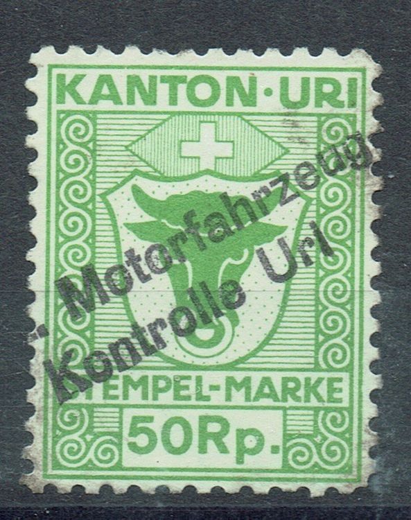 Stempelmarke Uri 50 Rp. Motorfahrzeug Kontrolle | Kaufen auf Ricardo