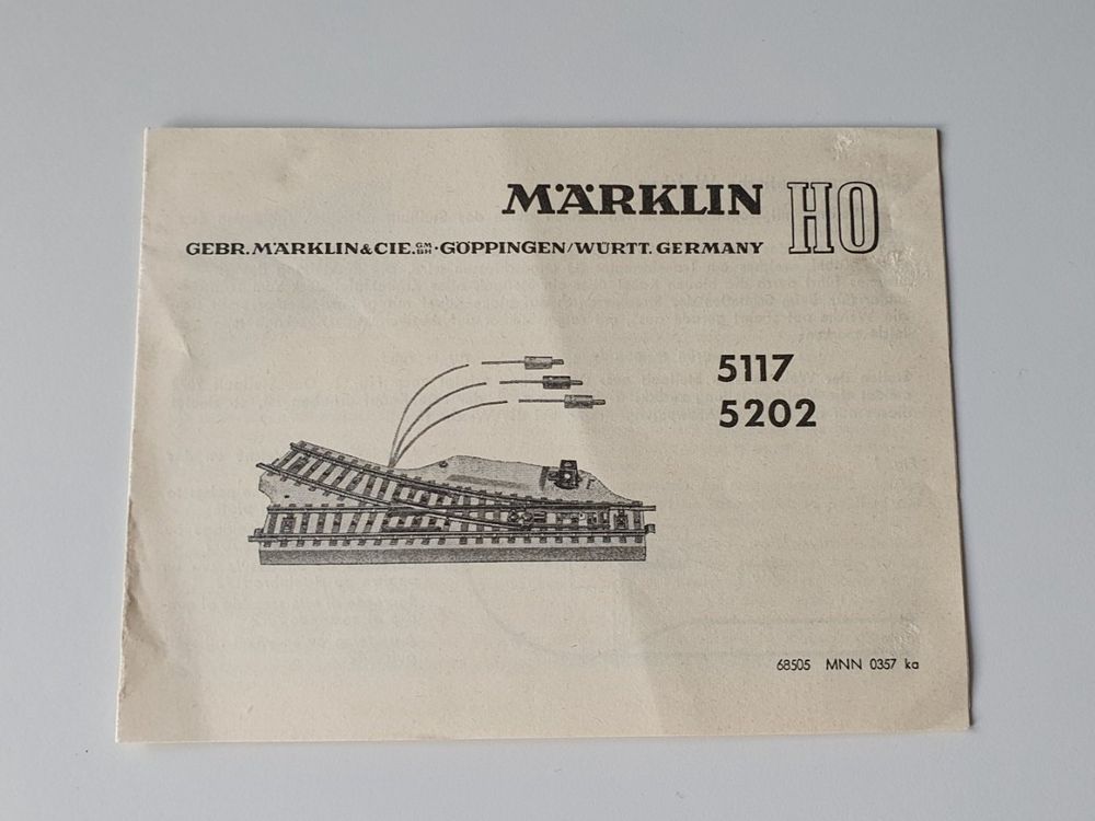 Märklin HO - 5117 - 5202 - notice / Anleitung (Gebraucht) in Echandens ...