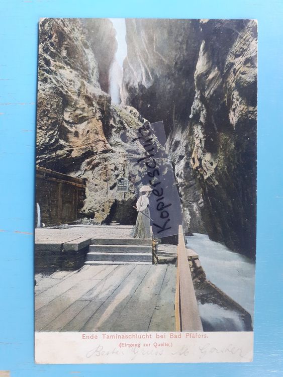 antike AK Taminaschlucht Stempel Pfäfers Bad belebt (Gebraucht) in Küssnacht am Rigi für CHF 3 ...