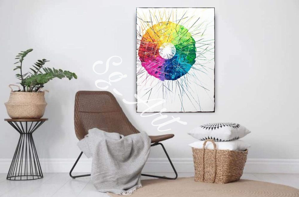 Acrylbild Kreis bunt abstrakt Unikat (Neu (gemäss Beschreibung)) in Rheinau für CHF 110 – mit ...