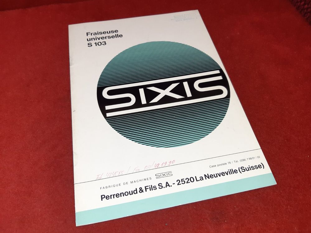 Technische Unterlagen, Übersicht zu SIXIS S 103 Fräsmaschine | Kaufen ...