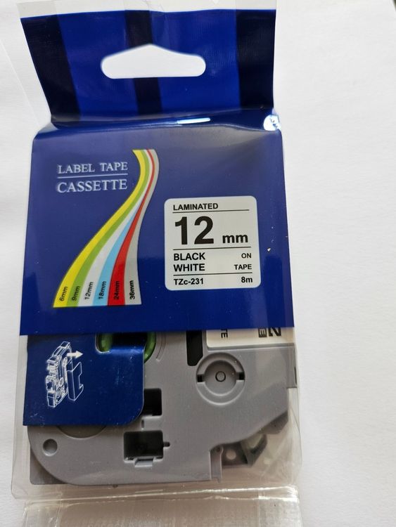 Brother P-Touch Schriftband Ersatz f.TZ /TZe 231 12mm Weiss (Neu und ...