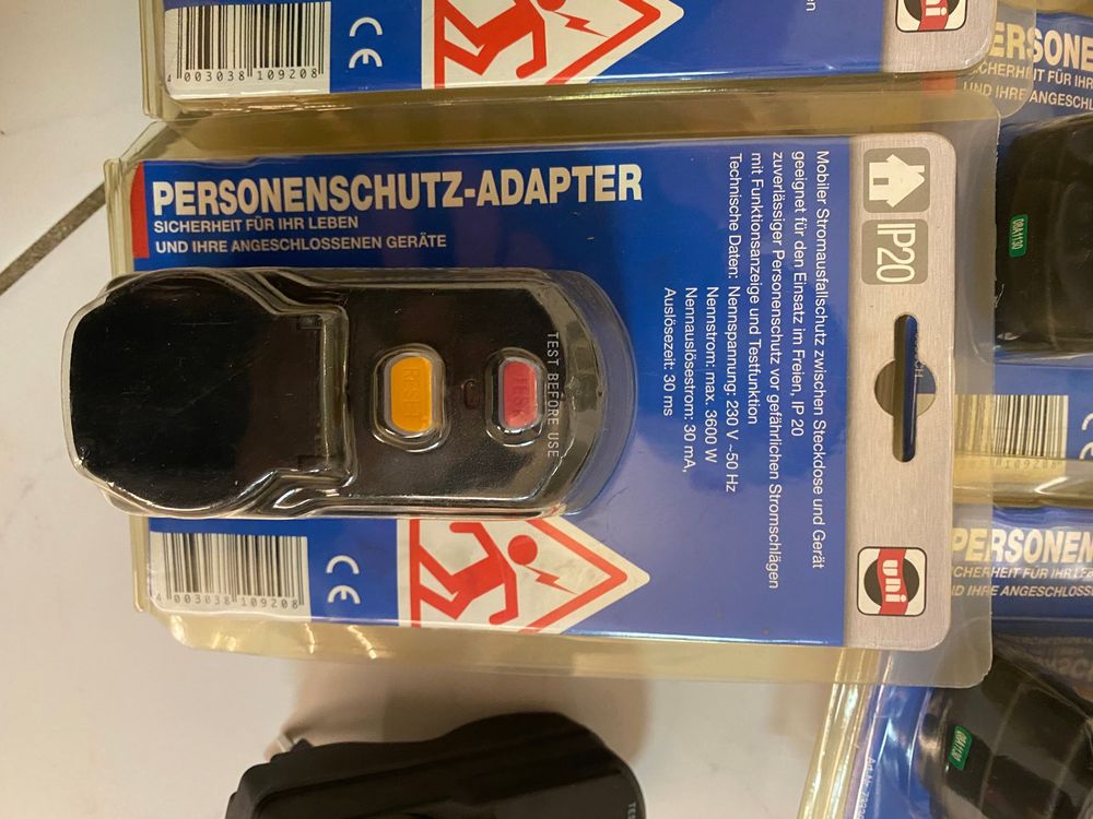 7x FI Fehlerschutz Stecker Typ13 30mA RCD LS Sicherung 0.03A (Neu und originalverpackt) in ...