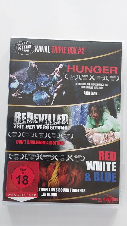 3 DVDs: Hunger, Bedevilled, Red White & Blue (FSK 18) (Gebraucht) in ...