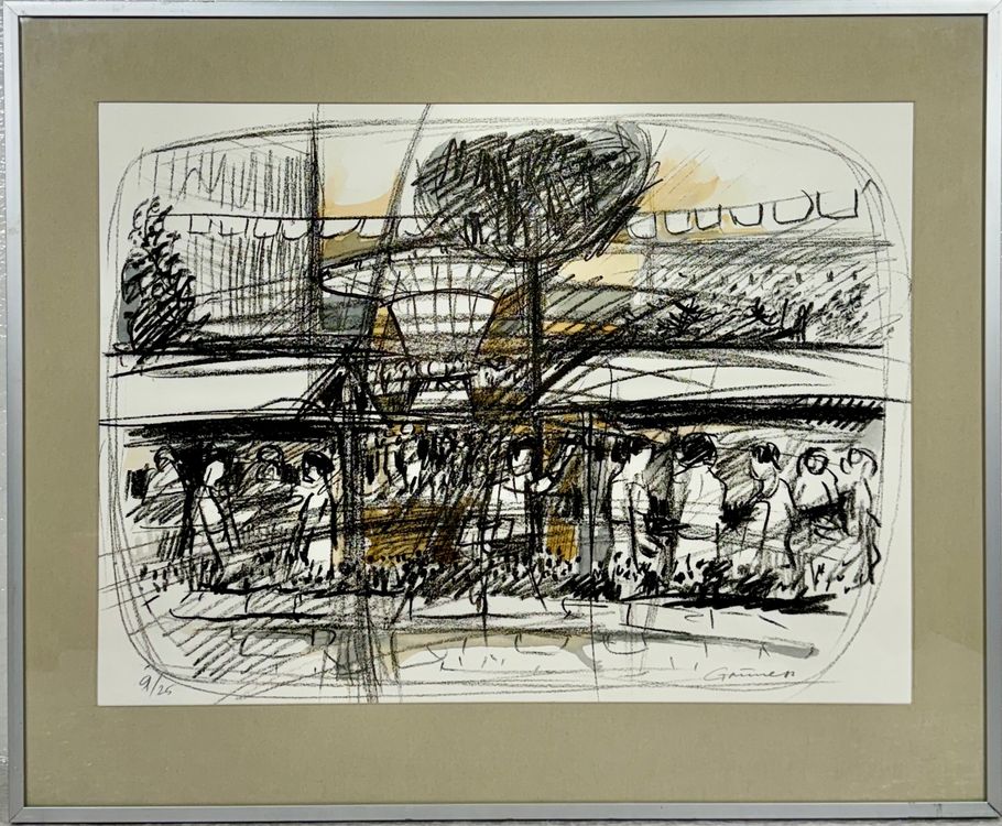 Interessante Lithografie Unleserlich Signiert | Kaufen auf Ricardo