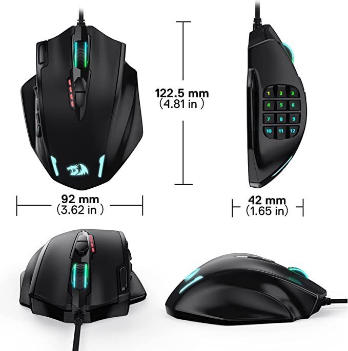 RGB LED MMO Maus USB Laser Gaming Maus 12400dpi 20 Tasten | Kaufen auf ...