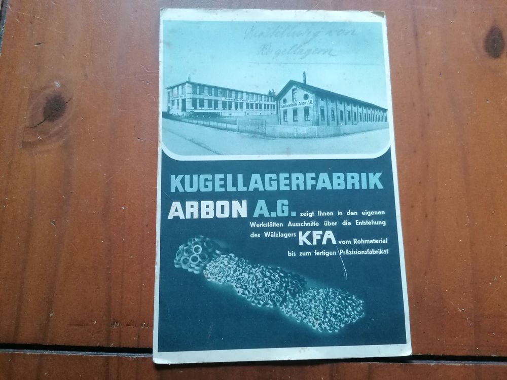 prospectus dépliant Kugellagerfabrik Arbon AG rarität antik (D'occasion) à lausanne pour CHF 5 ...