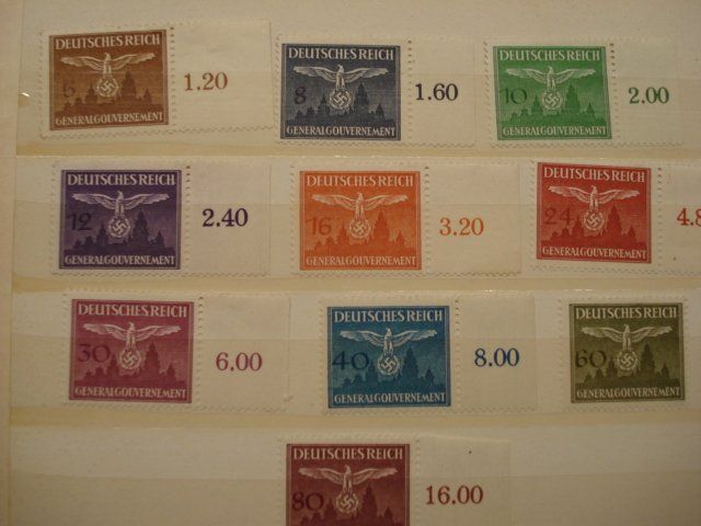 Satz Deutsches Reich, Generalgouvernement **, Dienstmarken (Gebraucht) in Niederwil AG für CHF 4 ...