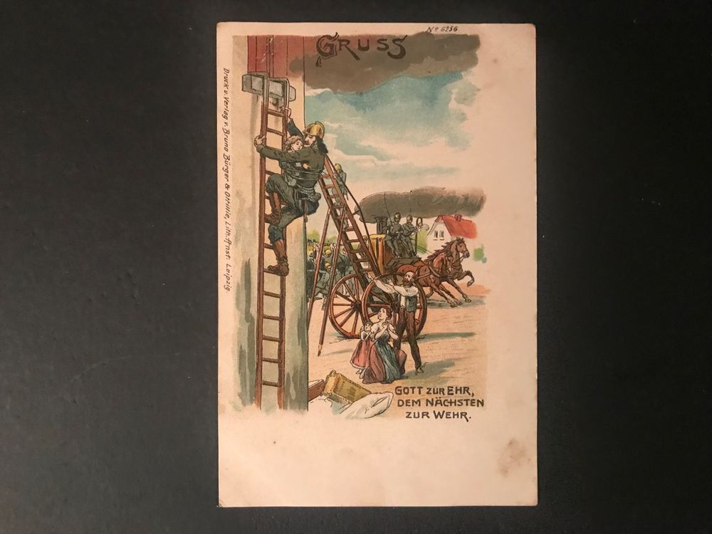 PK Antike Postkarte Grusskarte Feuerwehr (Gebraucht) in Dallenwil für CHF 2 – mit Lieferung auf ...