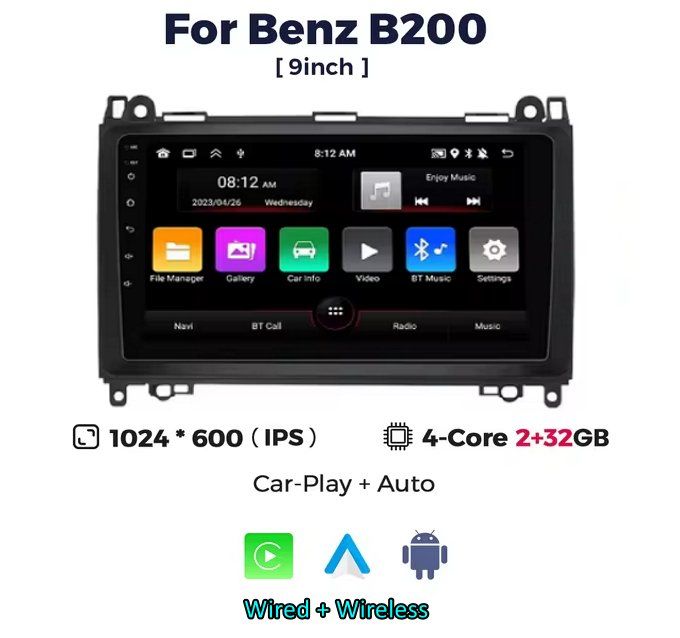 Radio Mercedes B200 - Android 14 - Bluetooth, Carplay, DAB+ (Neu und ...