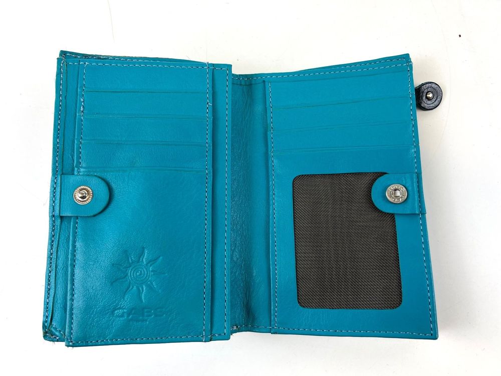 GABS Leder-Portemonnaie Türkis/Grün Leopardenmuster (Gebraucht) in für ...