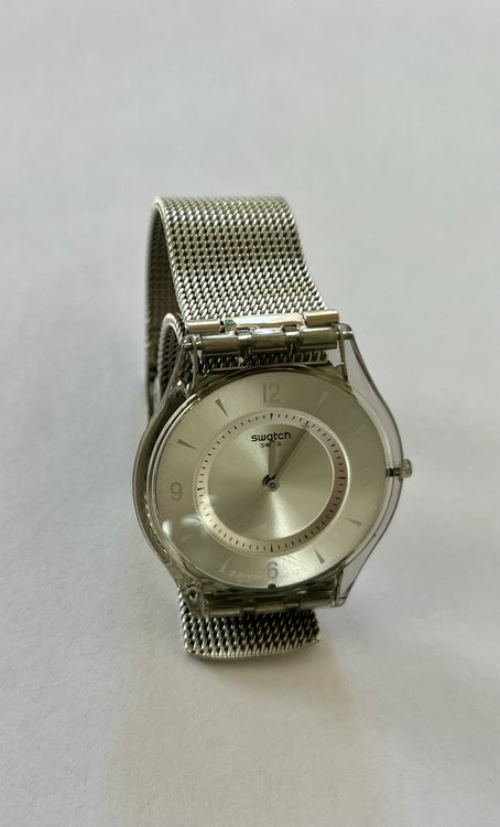 Metal knit Swatch Skin Silver Watch | Kaufen auf Ricardo