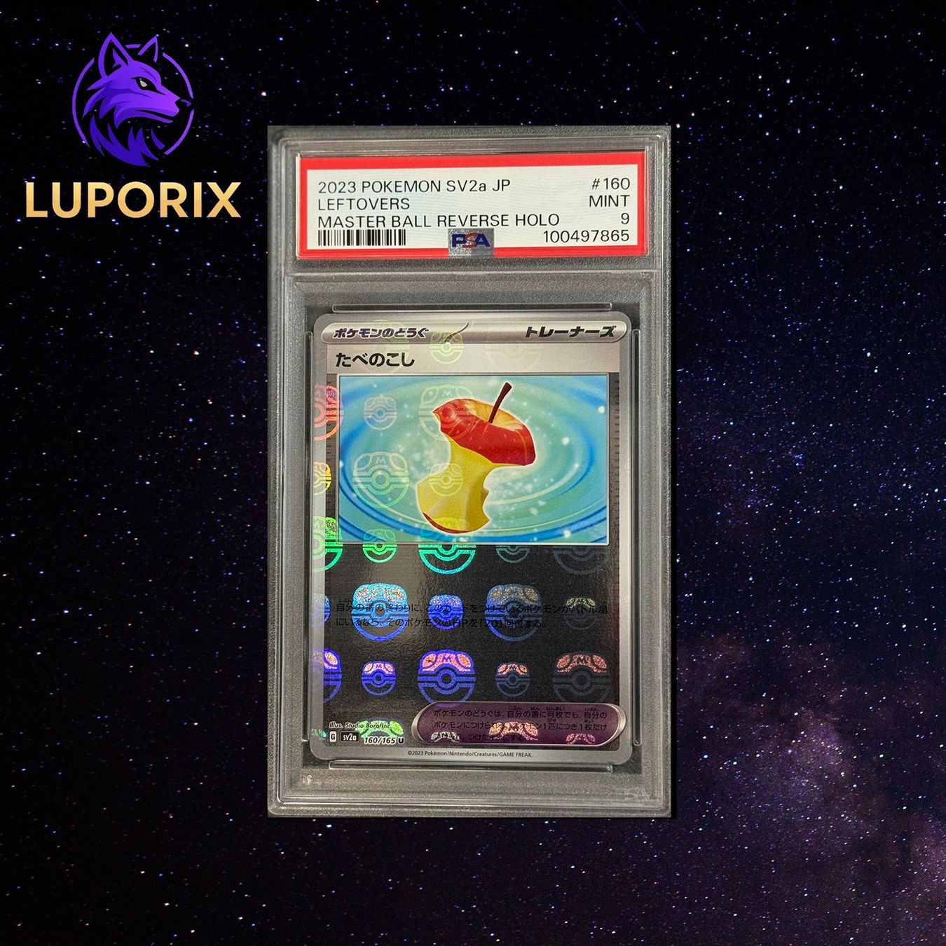 Pokemon PSA 9 Leftovers 160/165 Master Ball Reverse Holo (Neu (gemäss ...