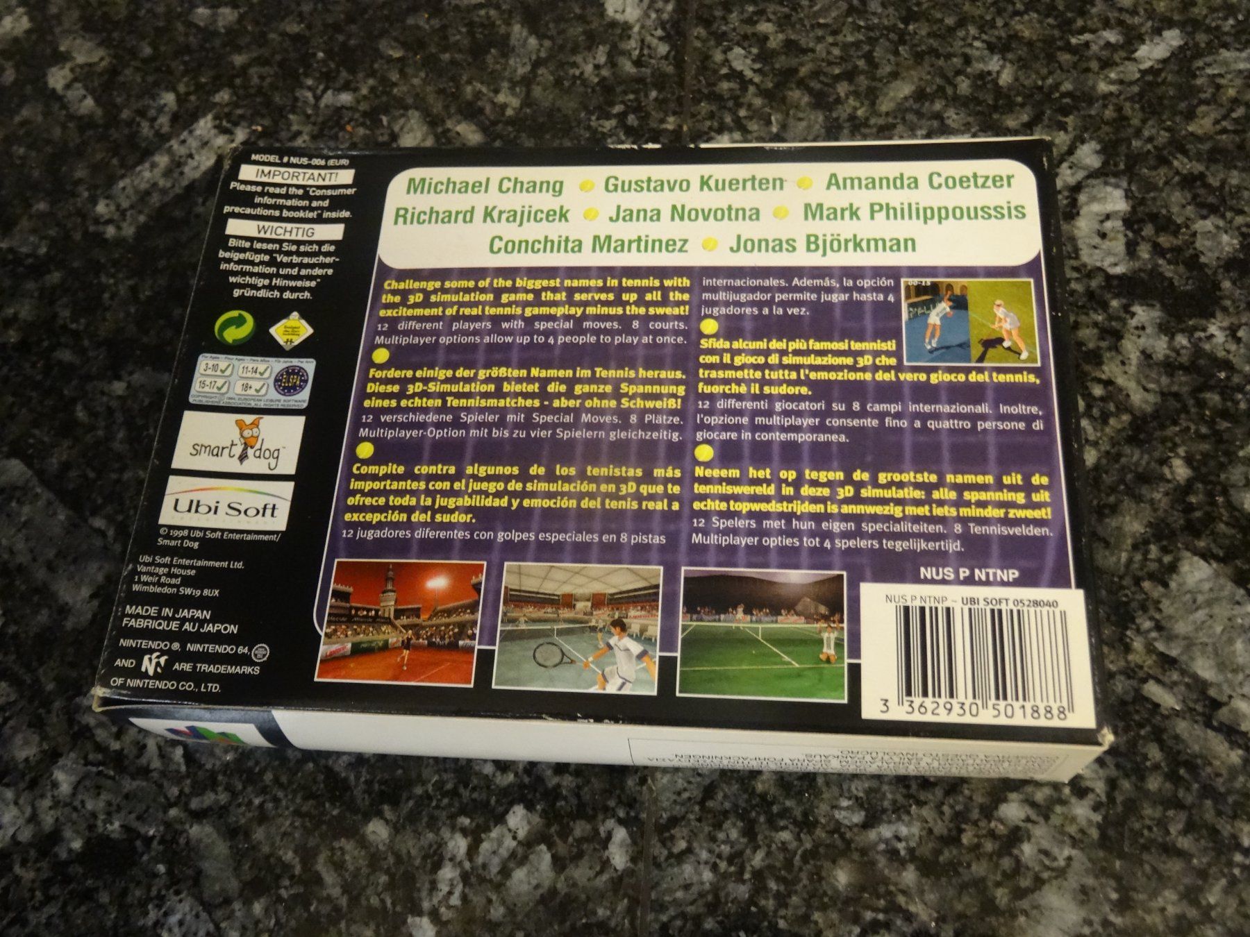 Allstar Tennis 99 - Nintendo 64 N64 LEERE OVP OHNE GAME (Gebraucht) in ...