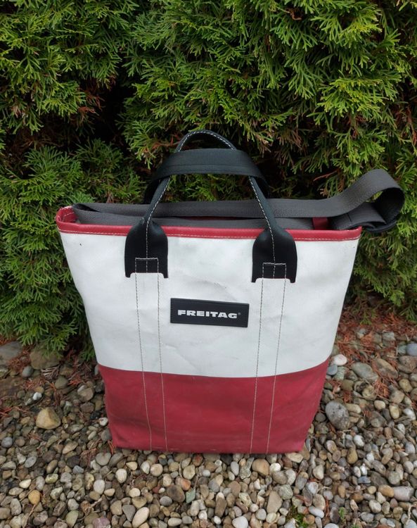 Freitag Leland Tote Bag S / bordeaux-weiss / SUPERPREIS!!! | Kaufen auf ...