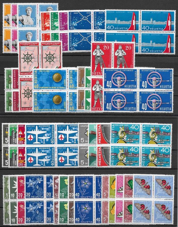 LOT ab 1944 ** VIERERBLOCKS kompl. Serien hoher KAT ab 1.- (Neu (gemäss Beschreibung)) in Zürich ...