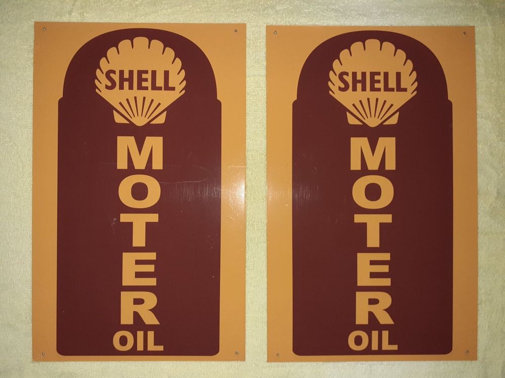 2 Shell Motor-Oil Retro Blechschilder (Tankstelle) (Gebraucht) in ...