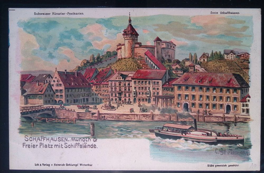 Schaffhausen Munoth freier Platz mit Schifflände ungel. (Gebraucht) in ...
