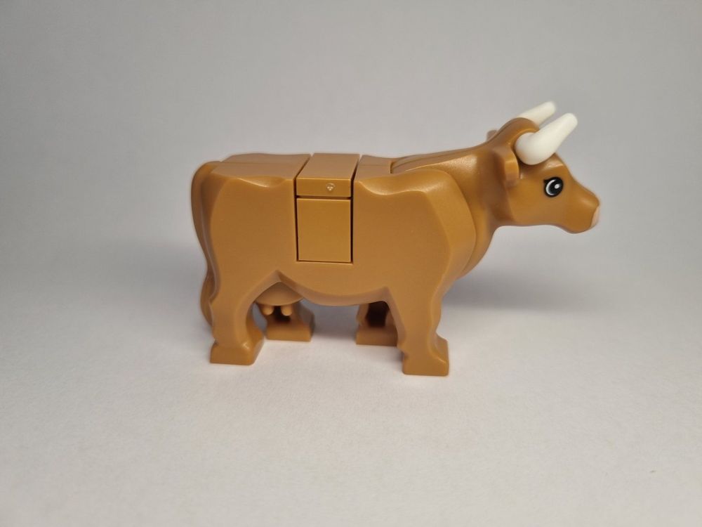 LEGO 64452pb01c03 Medium Nougat Cow with Spot on Head + Horn (Neu ...