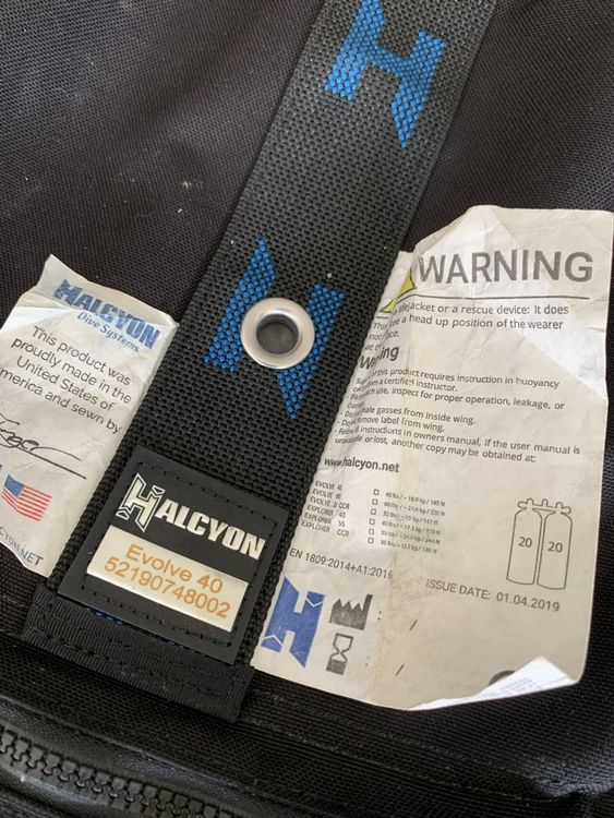 Wing, Backplate, Harness: Halcyon Evolve 40 BC system (Gebraucht) in ...