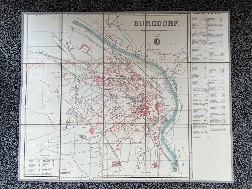 Stadtplan von BURGDORF (BE) 1929 | Kaufen auf Ricardo