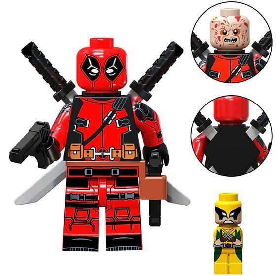Marvel Deadpool Minifigure with Wolverine (Neu (gemäss Beschreibung ...