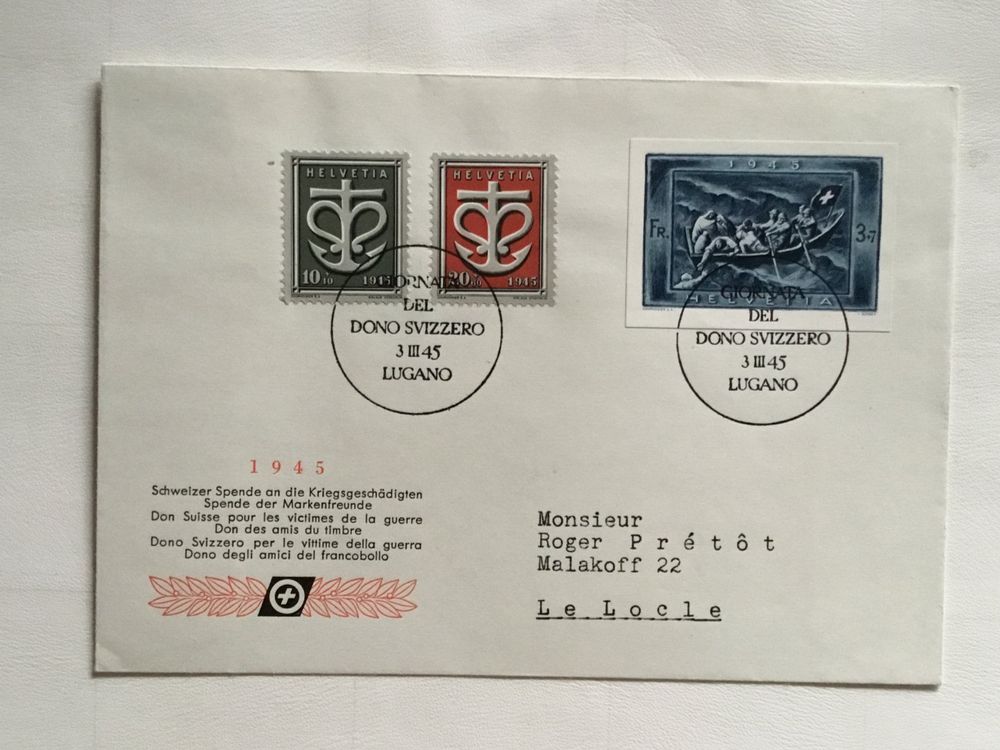 Spende Block 1945 (Gebraucht) in Echichens für CHF 40 – mit Lieferung auf Ricardo kaufen