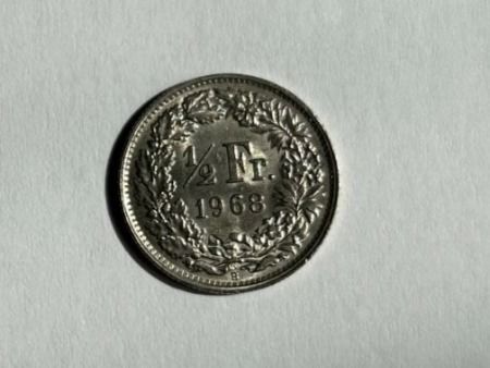 0.50 Fr. (1/2 Franken / 50 Rappen), 1968 (Silber) | Kaufen auf Ricardo