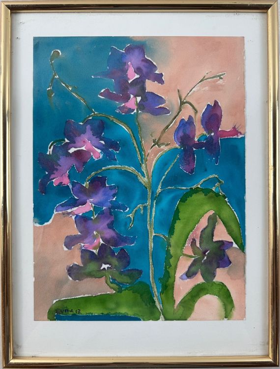 Blumen Aquarell Gemälde, gerahmt, schöne Farben, Top! (Gebraucht) in Neuhausen am Rheinfall für ...