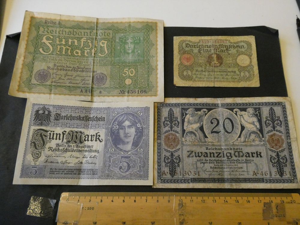Dt. Reich, Konvolut alte Banknoten (Gebraucht) in Hinterforst für CHF 3 ...