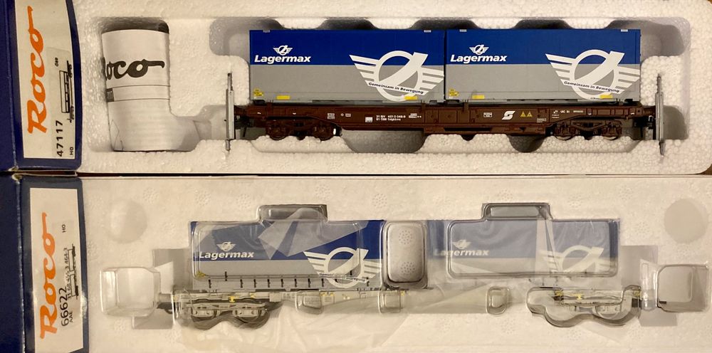 Roco 47117 + 66622 ÖBB / AAE Lagermax-Wagen (2-teil. / OVP) | Kaufen ...