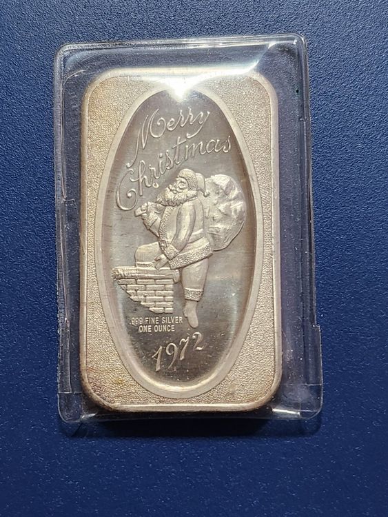 1 OZ Silberbarren Santa Merry Christmas Weihnachten (Gebraucht) in ...