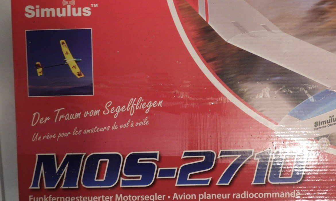 MOS 2710 / 2-motoriges Segelflugmodell Simulus + 2 Kanal FS (Neu und ...
