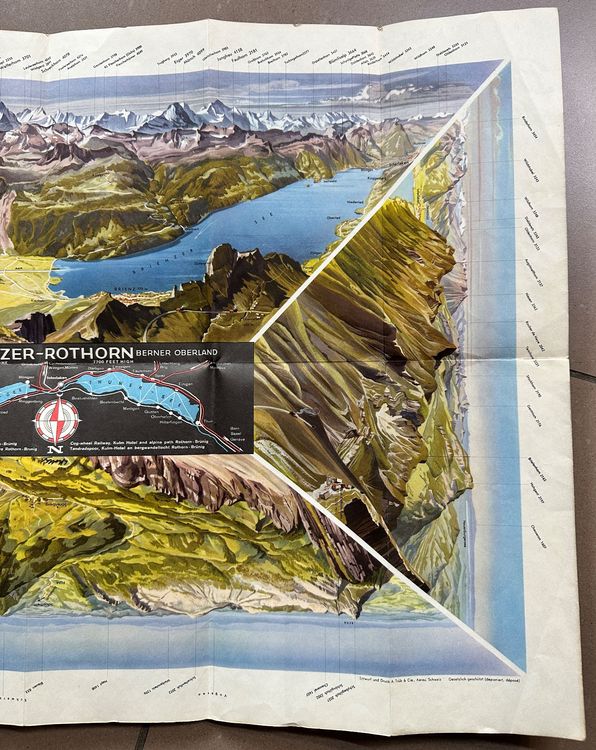 Prospekt, Karte, Brienzer - Rothorn - Bahn, Panoramakarte (Gebraucht ...