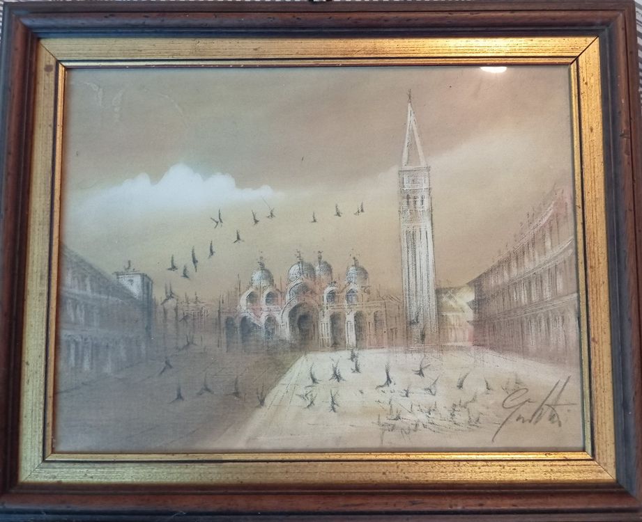 Quadro tecnica mista - Piazza San Marco a Venezia (Gebraucht) in ...