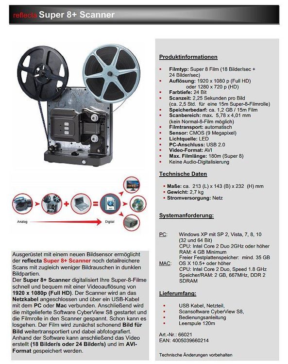 Super 8 Scanner neu (Umwandeln in HD) Reflecta. (Neu und ...