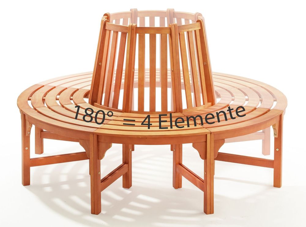 Baumbank JOY 190cm Gartenbank 180° Rund Eukalyptus Bank (Neu und ...