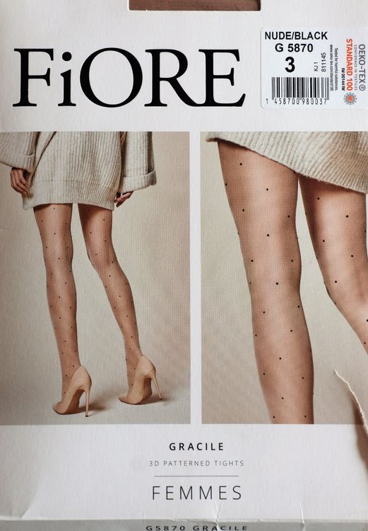 Fiore 3D Patterned Tights Collant Fantasie (Neu und originalverpackt ...