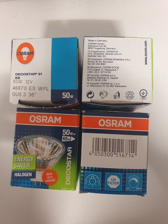 Osram Decostar ES 50W 12V GU5.3 36° Halogen 4 Stück (Neu und originalverpackt) in Zürich für CHF ...