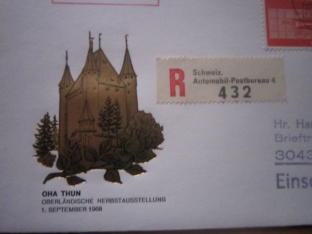 S2 OHA 1968 Thun schöner Beleg AB NUR 20 RP (Gebraucht) in Giubiasco ...