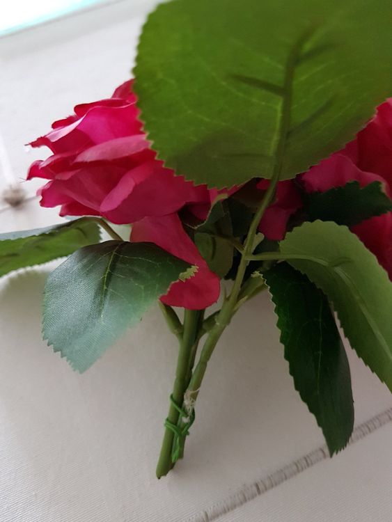 3 Antik Rosen kleiner Rosenstrauss Kunstblumen Seidenblume (Gebraucht ...