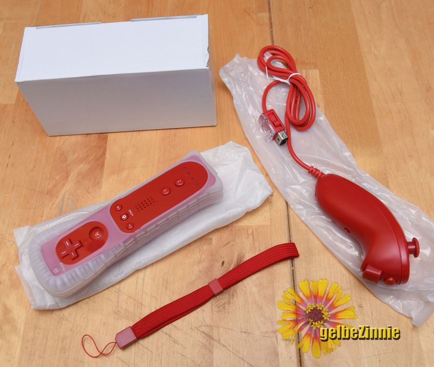 Wii Controller Rot mit Nunchuk (Neu) | Kaufen auf Ricardo